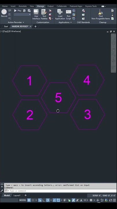 #shorts Auto Numbering in Hexagon In AutoCAD - YouTube