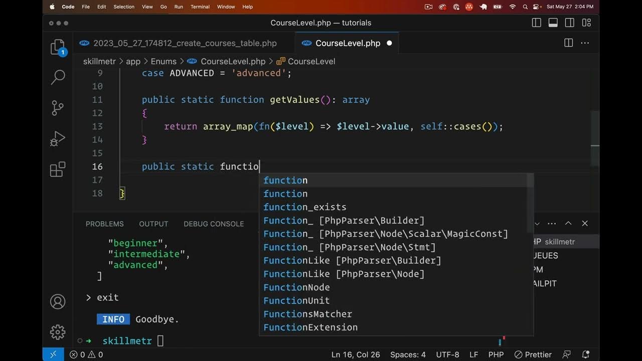 23. Course Level Enums: Laravel + Nuxt Udemy Clone - YouTube