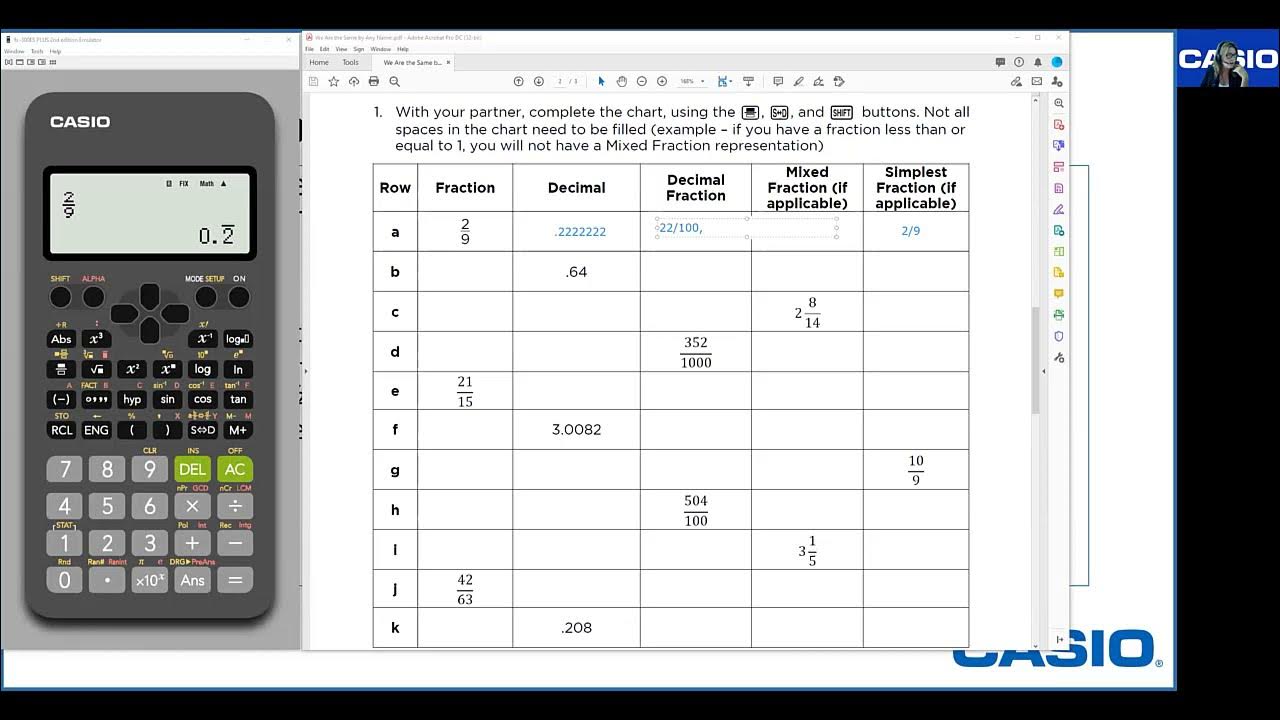 Casio Education Webinar: Mini-Math Moments - Fraction Sense, Part 2 ...