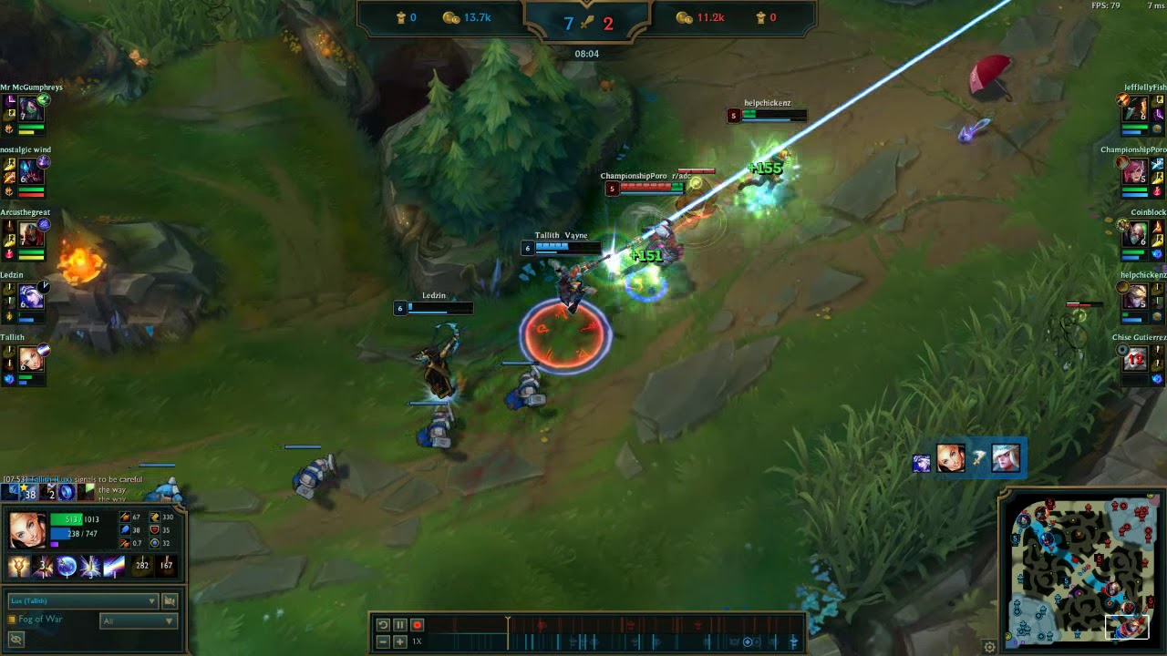 Lux blocks Ezreal's Q - YouTube