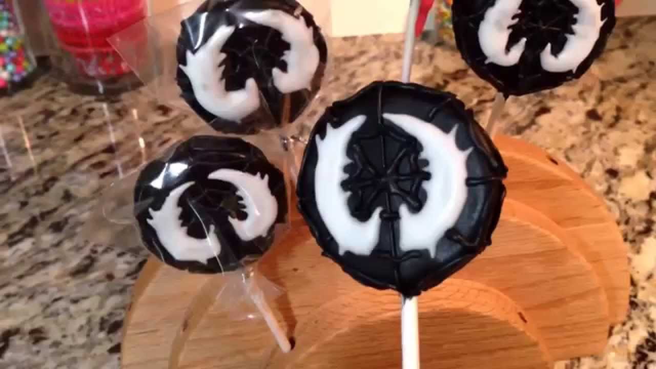 How To Make Venom Oreo Cookie Pops - YouTube