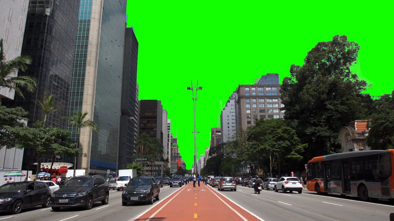 Free City Buildings Road Traffic People Green Screen Background FREE 4k ...