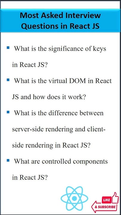 Frequently Asked React JS Interview Questions - YouTube