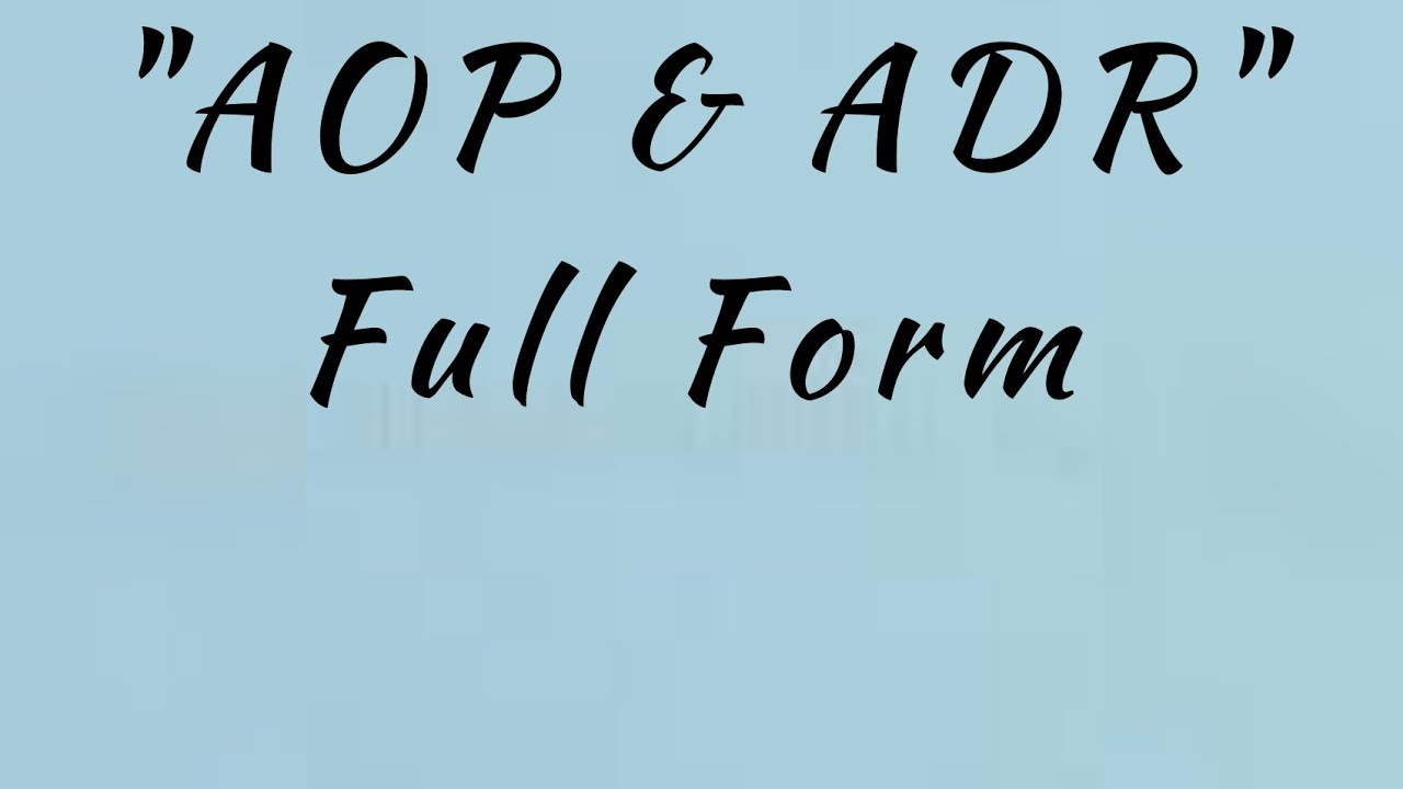 AOP & ADR Full Form in Hindi (Business) - YouTube