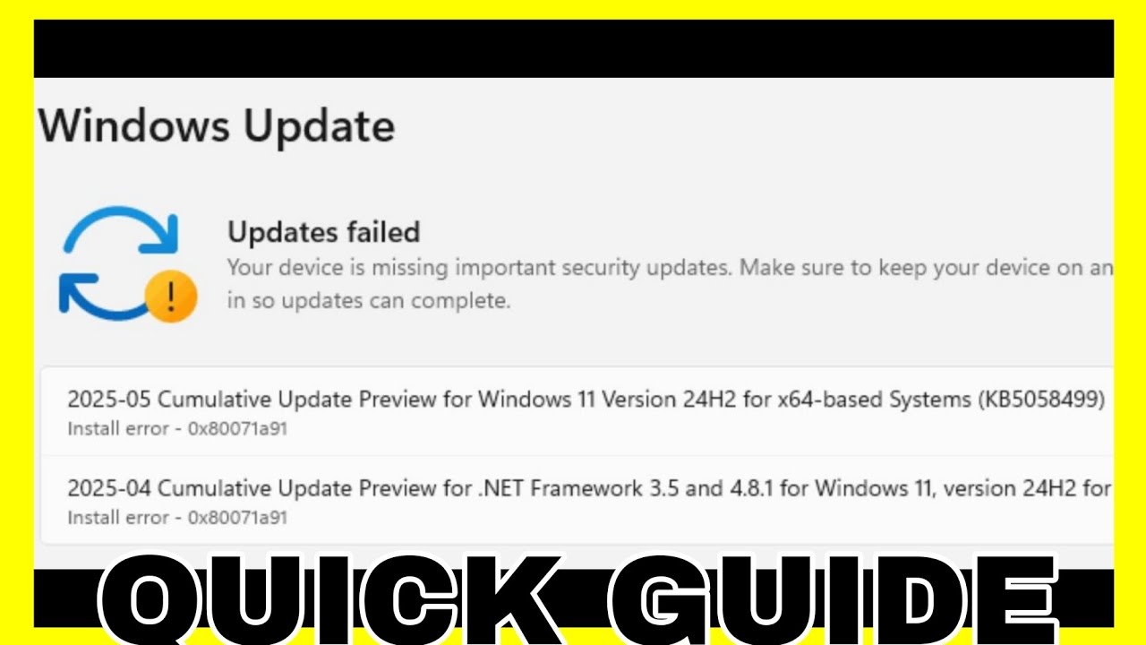 FIX KB5058499 Windows 11 Update Error 🔧 | "Missing Important Security ...