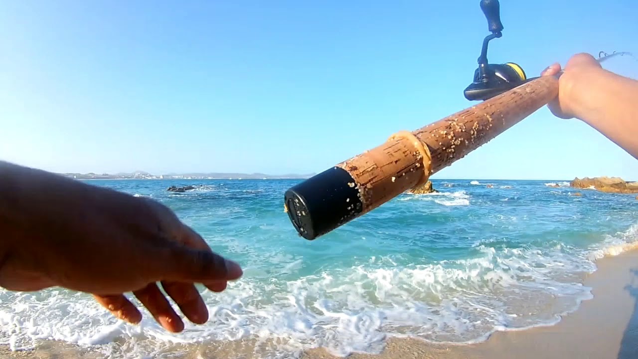 Pesca de orilla-Los Cabos-Playa Palmilla-Carrete Okuma Ceymar 40 - YouTube