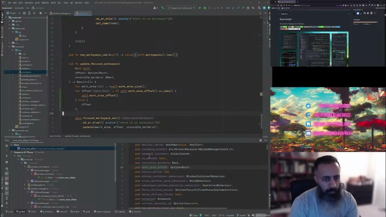 Komorebi tiling window manager development: Implementing per-monitor work area offsets - YouTube