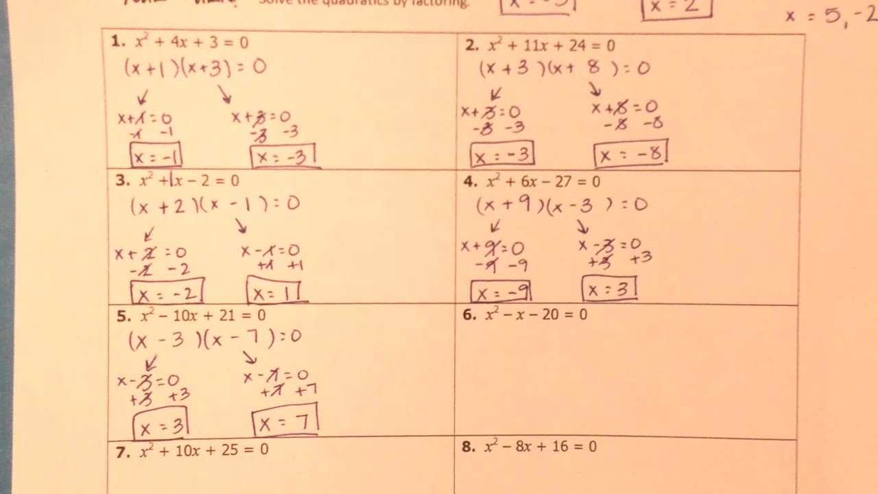 Algebra 1 Big Ideas 7.4 (aka 9.0): Solving Polynomial Equations in ...
