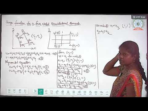Finite Element Methods-SHAPE FUNCTION FOR A FOUR NODED QUADRILATERAL ELEMENTS - YouTube