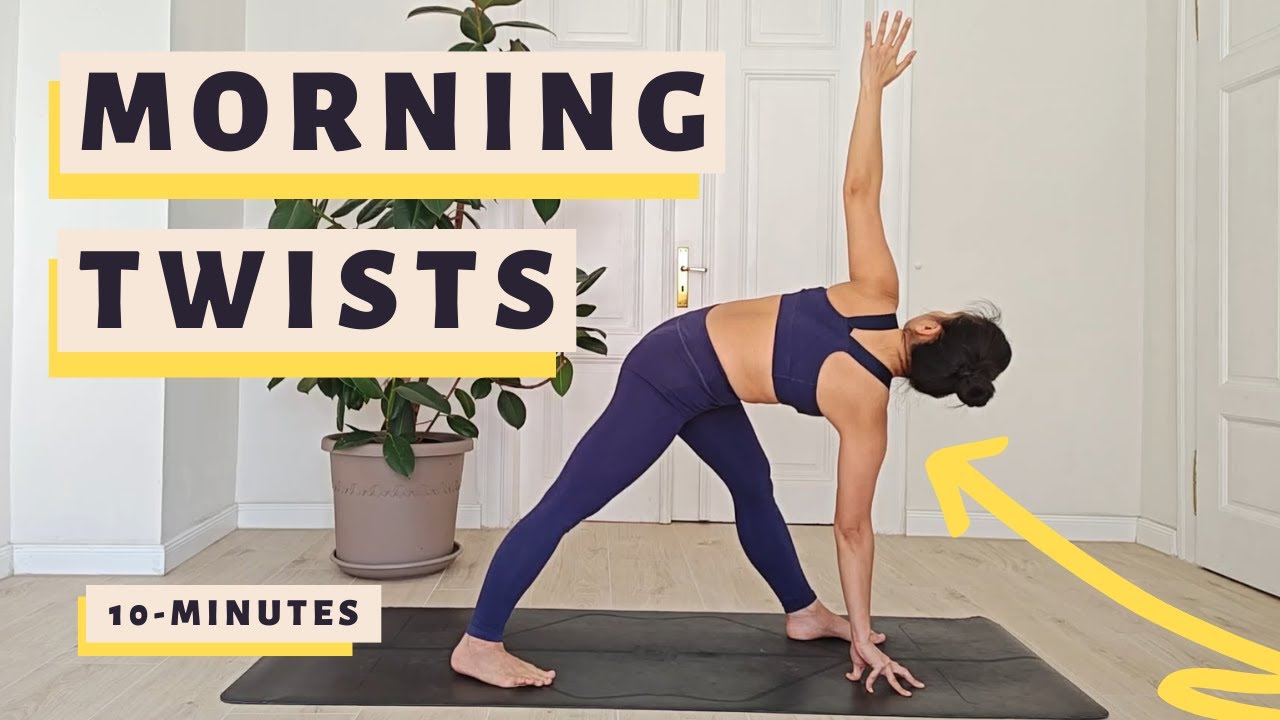 10-Minute Morning Yoga Spinal Twists | Full Body Yoga Flow | Beginner ...