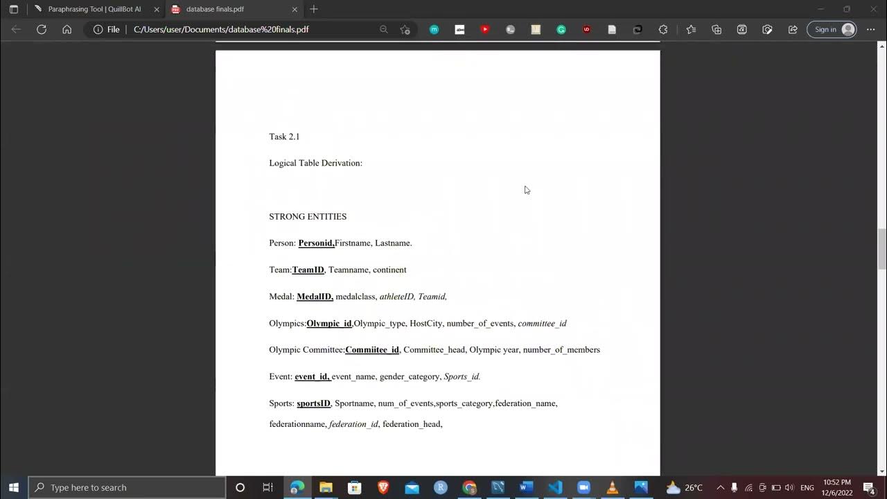 Databse Presentation Youtube