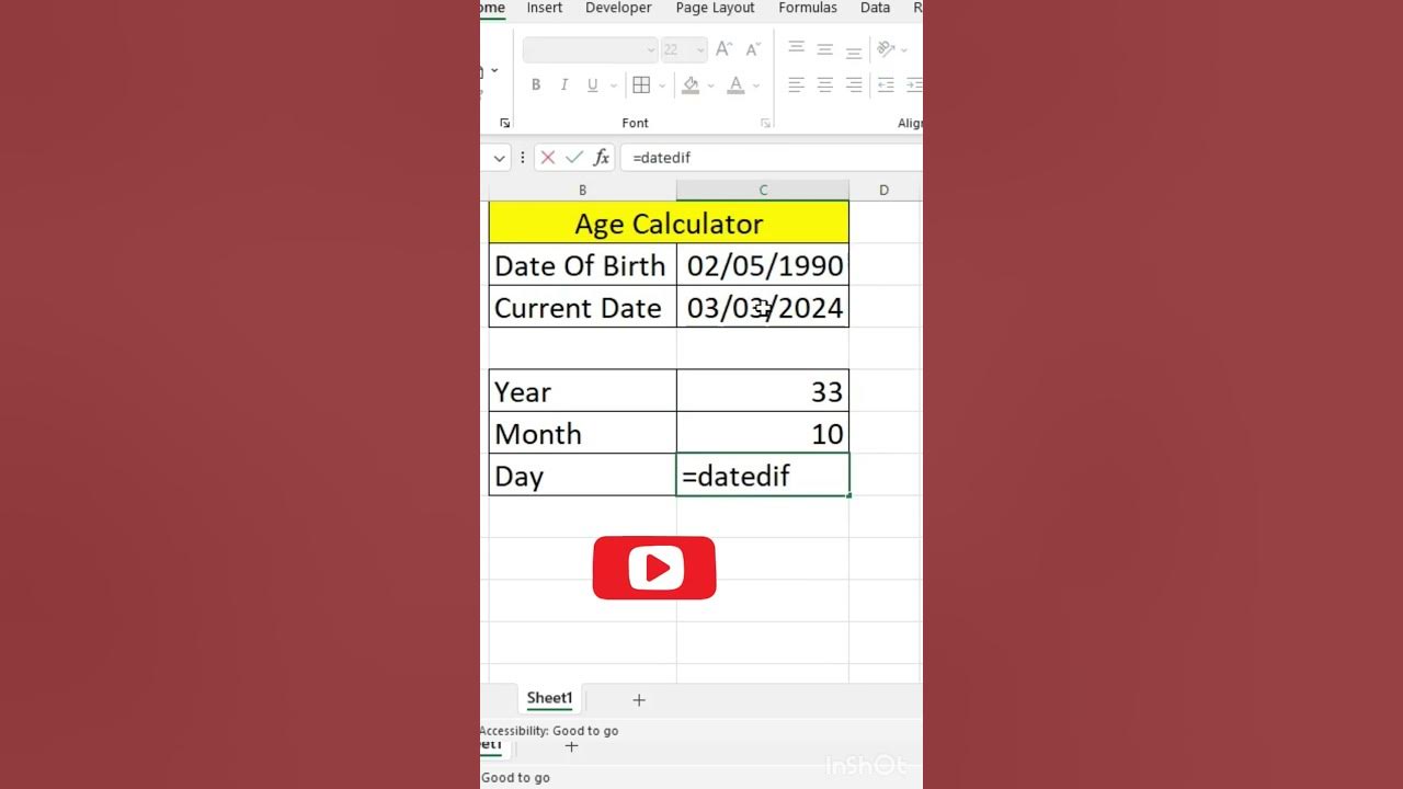 Interview Question | Age Calculate in Excel #excel_nagari #Excel #exceltips #excelworld #datedif ...