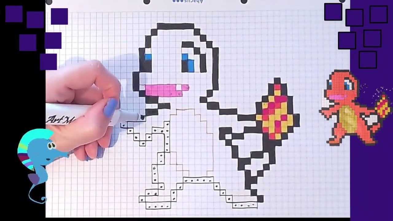 Dibujos De Pokemon Faciles En Papel Cuadriculado Pixel Art Pikachu