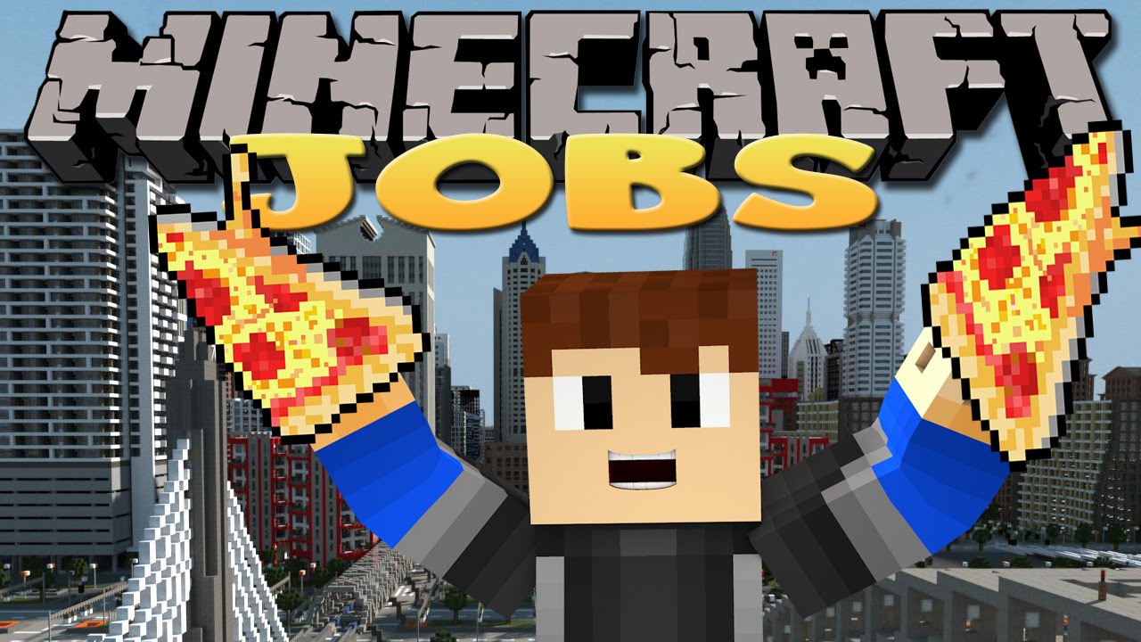 Minecraft Jobs - WORKING IN THE PIZZA STORE!! - YouTube