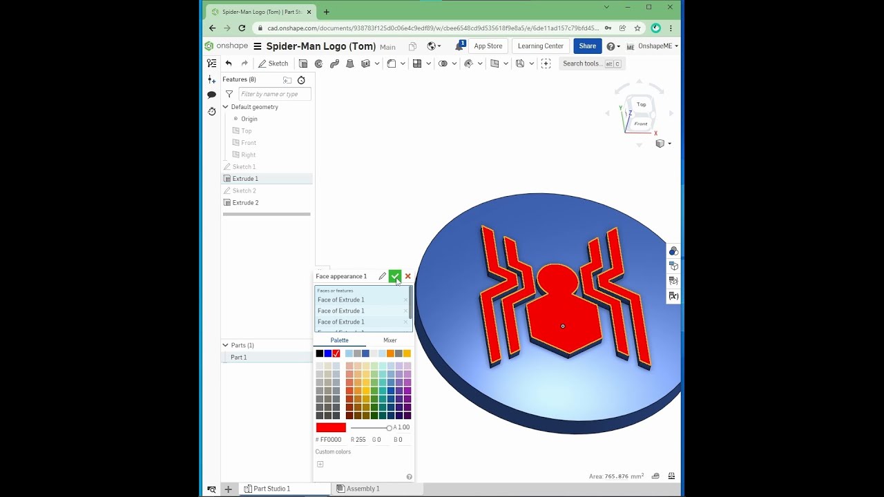 Spider-Man logo using Onshape - YouTube