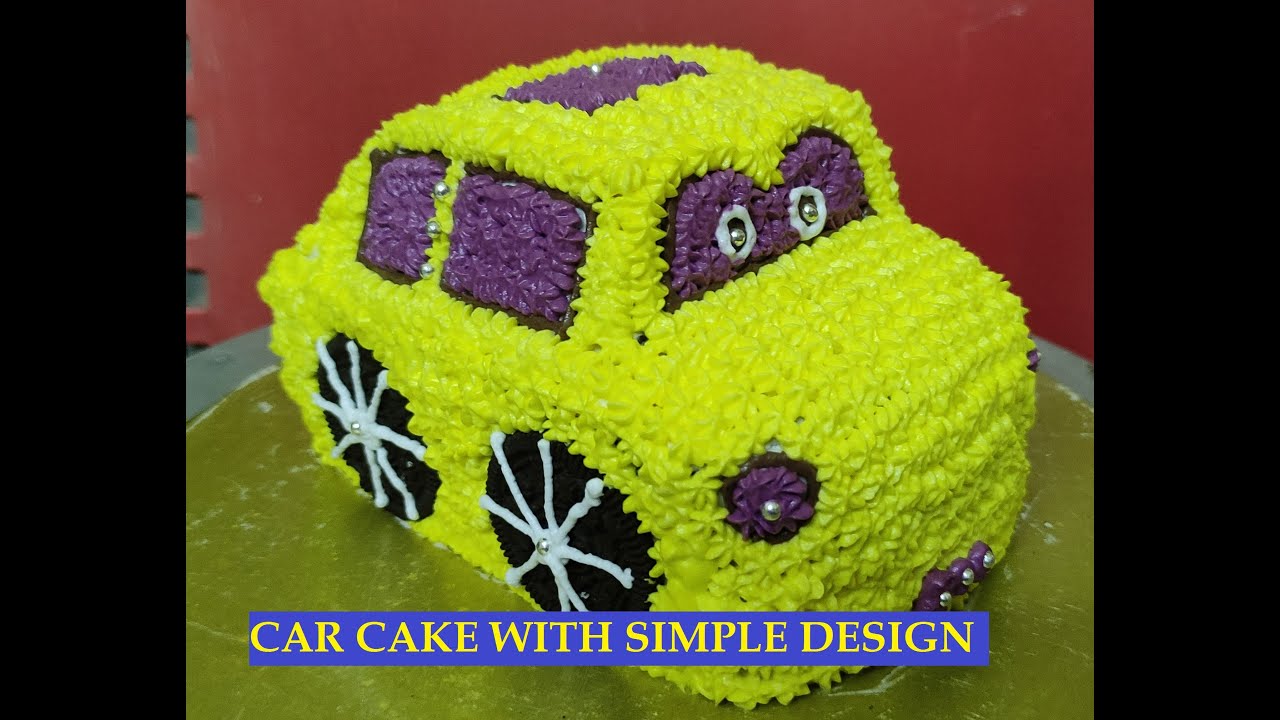 Easy home made car cake with simple design - YouTube