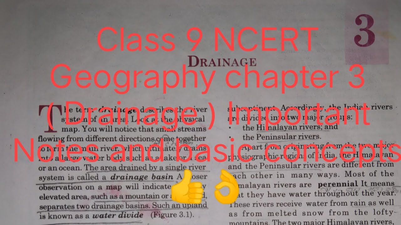 Class 9 NCERT Geography chapter 3 ( Drainage ) Notes and basic concepts ...