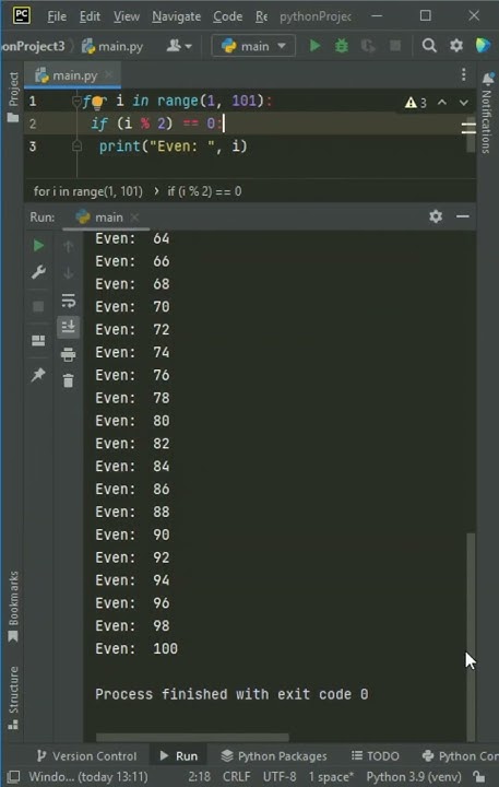 How To List Even Numbers 1 100 On Python Pythonprogramming Shorts Python Pythontutorial