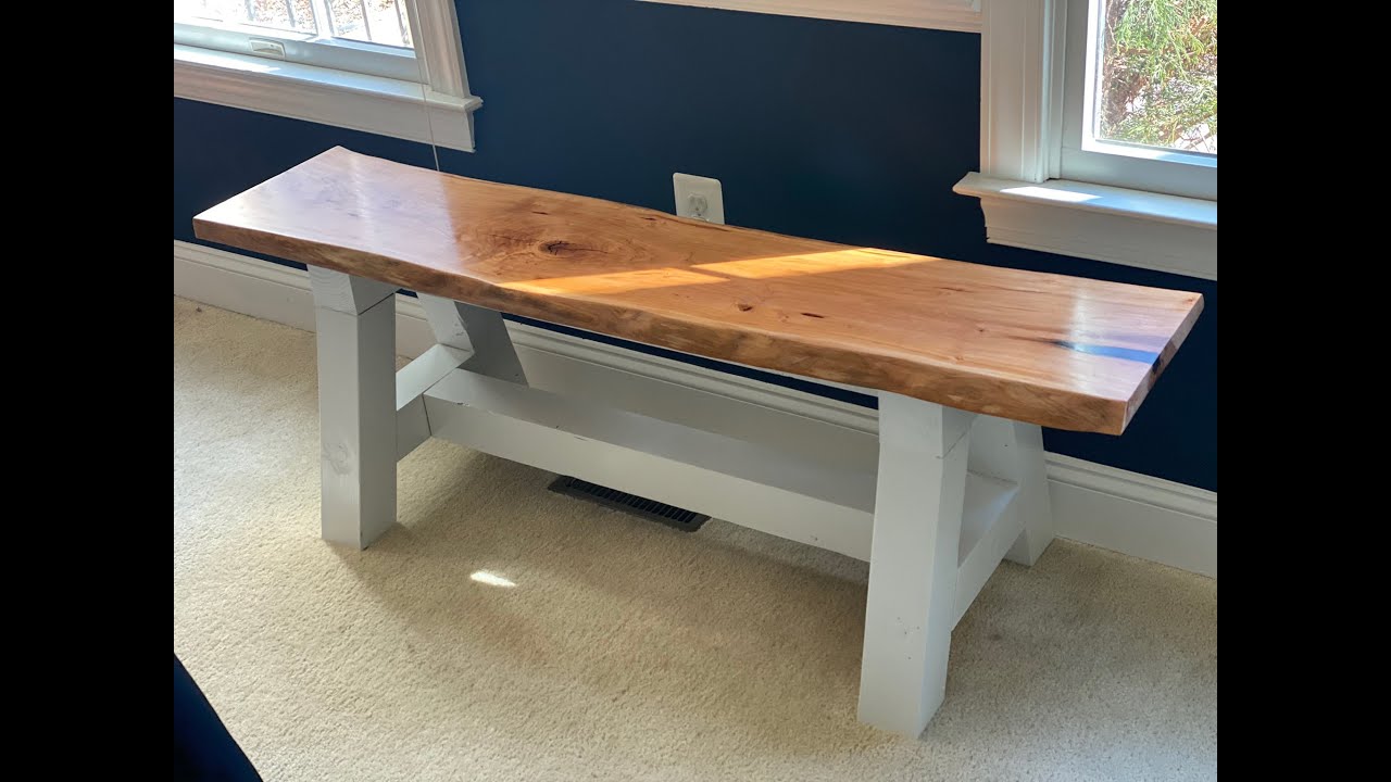 Live Edge Red Oak Bench Build (Jan - Feb 2022) - YouTube