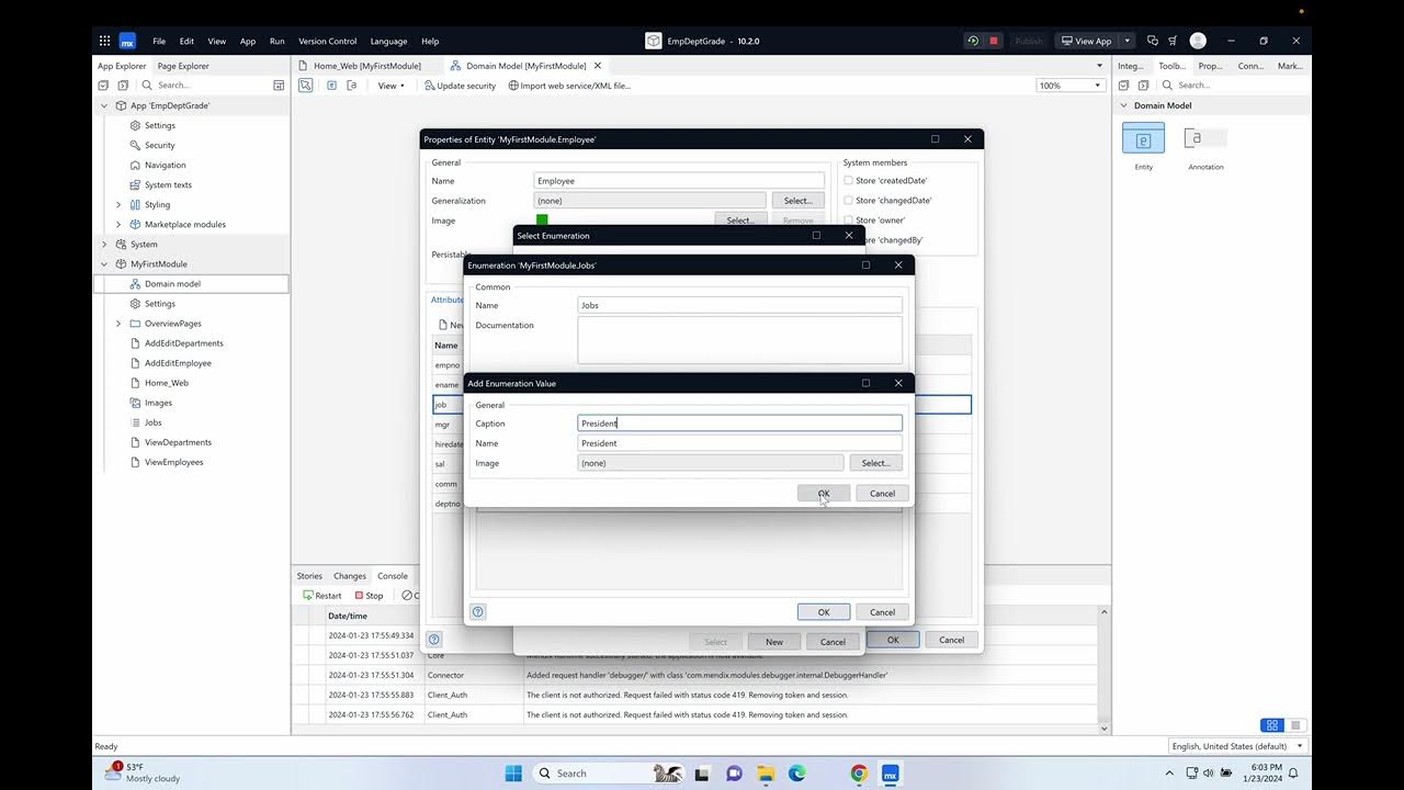 Mendix Week 4 - Part 02 Using an enumeration for data validity - YouTube