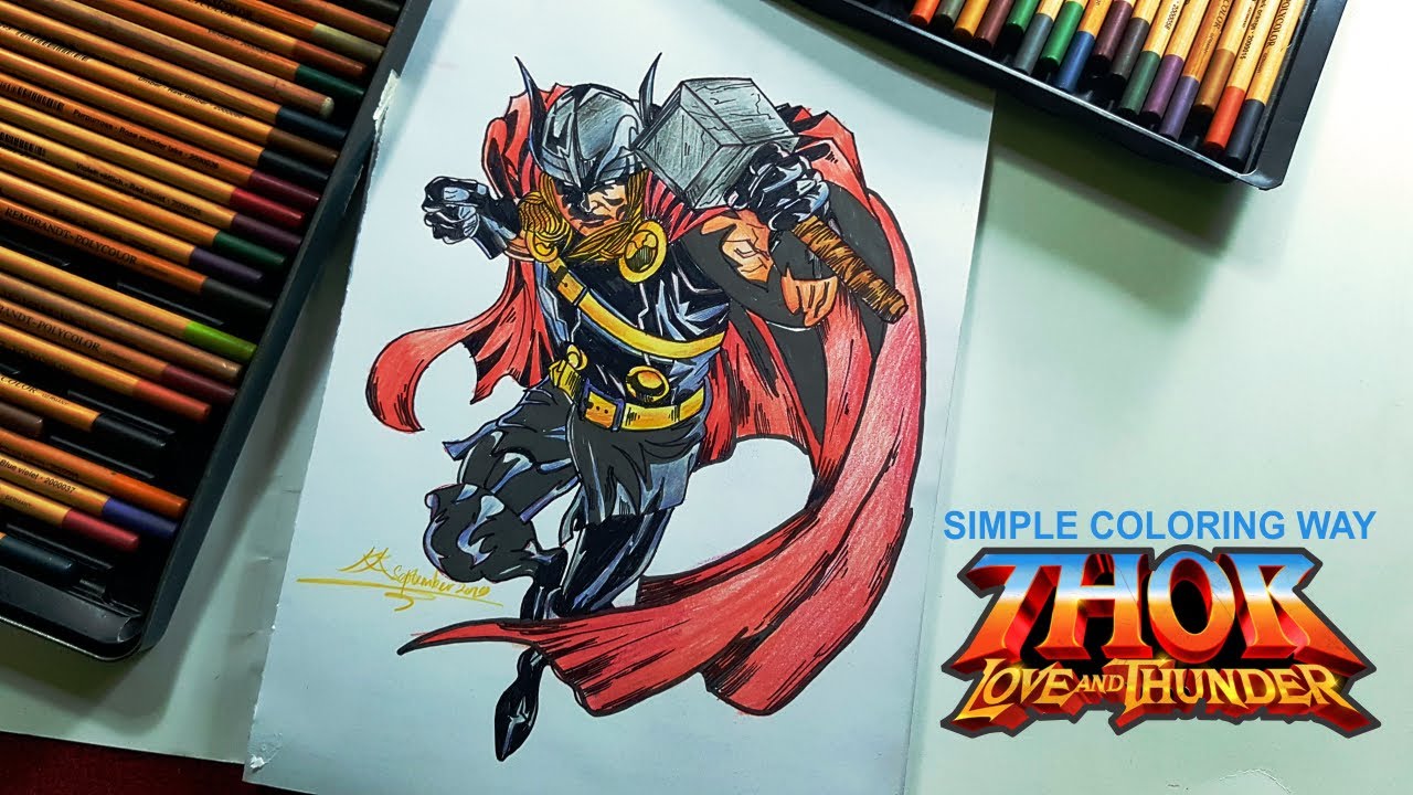 Mewarnai Thor Love and Thunder | LOVE COLORING ART - YouTube