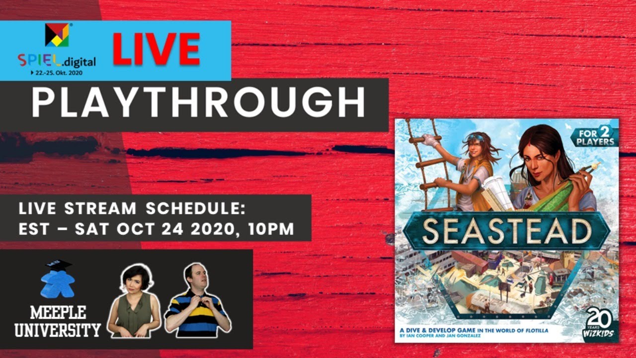 LIVE - Seastead Board Game - SPIEL 2020 Playthrough - YouTube