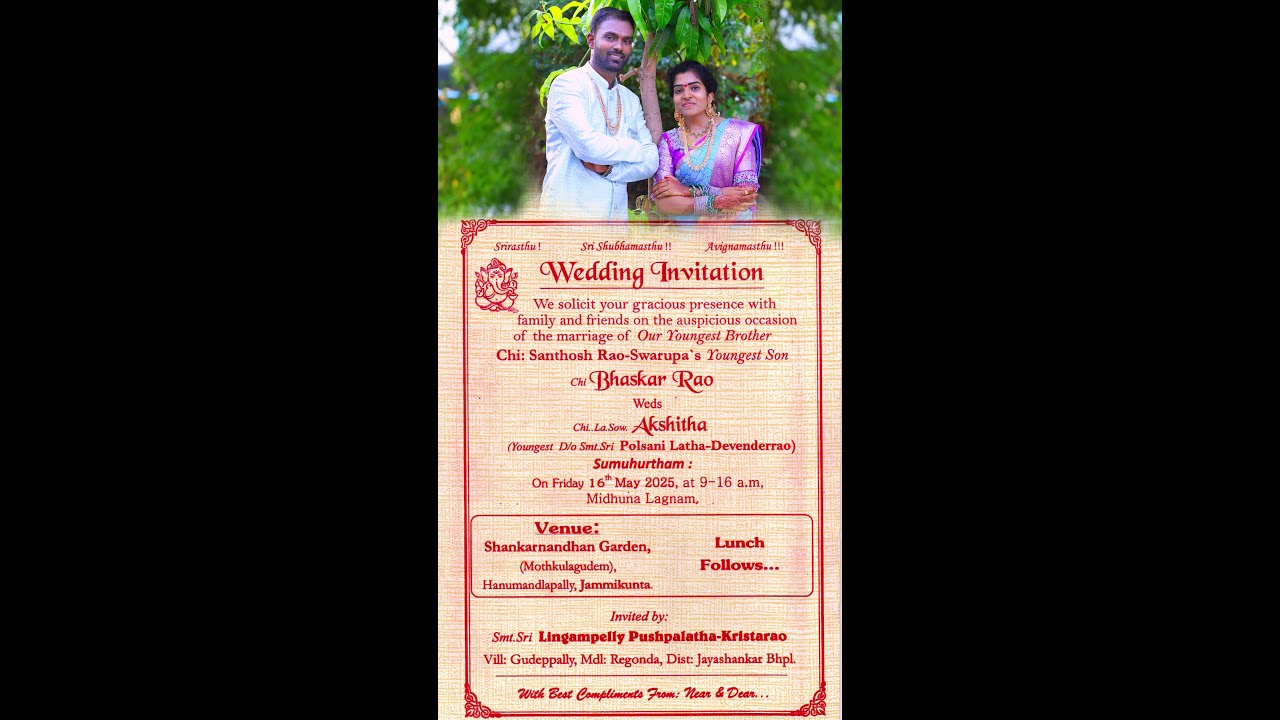 Bhaskar Rao weds Akshitha - YouTube