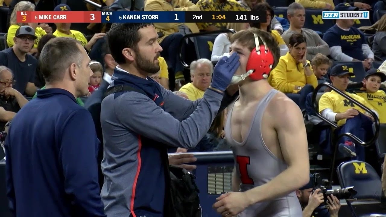 141 LBS: Mike Carr (Illinois) vs. Kanen Storr (Michigan) | Big Ten ...