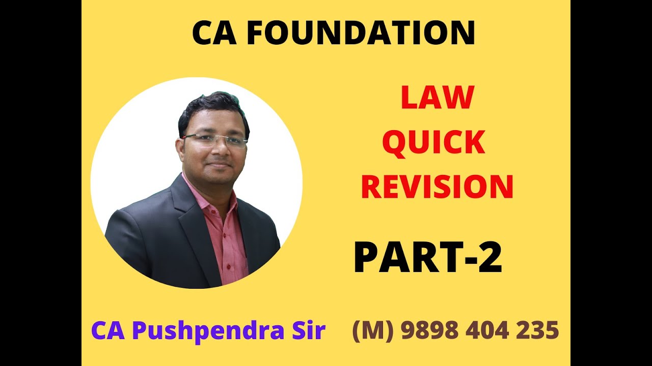 CA Foundation : Law Case Studies Discussion Part 1 - YouTube
