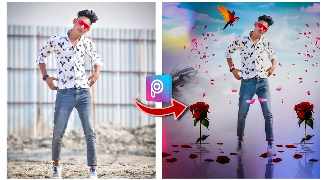 PicsArt Rose background creativity photo editing tutorial|picart ai ...