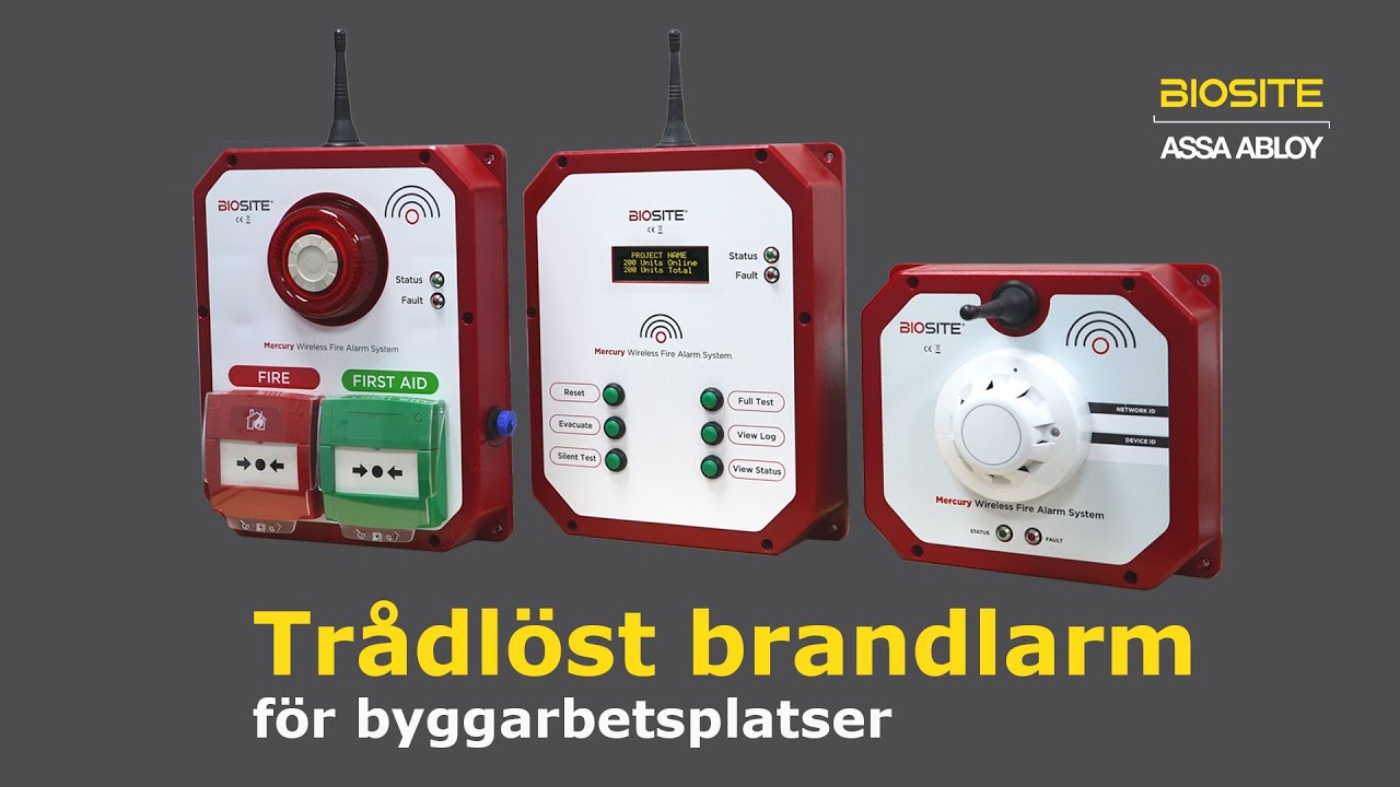 Trådlöst brandlarm för byggarbetsplatser Biosite ASSA ABLOY | Wireless ...