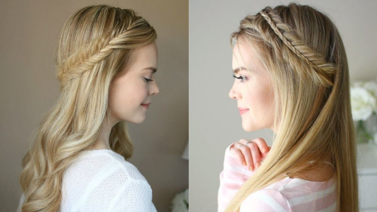2 stylish front braid hairstyle | open hair hairstyle | girls hairstyle ...