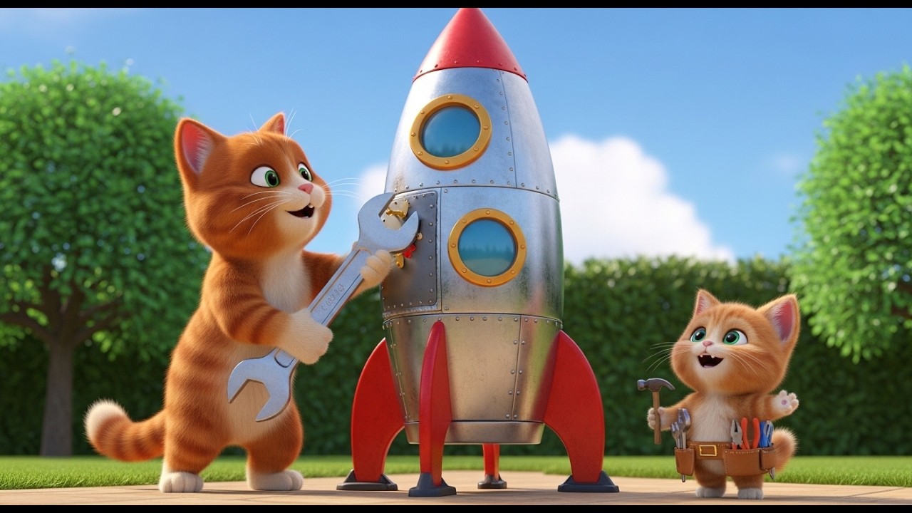 How Poor Cats Built a Magic Rocket to the Moon! 🚀🐈🔧 | Cute 3D Animation ...