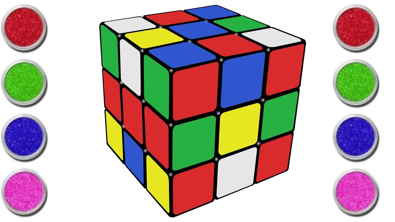 Cube Easy Drawing, Panting & Colouring for Kids and Toddlers - YouTube