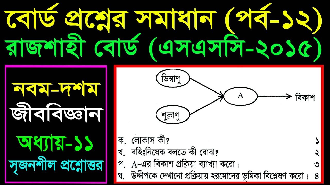 43. Nine Ten Biology Chapter 11 Board Question (P-12) ll SSC Biology ...