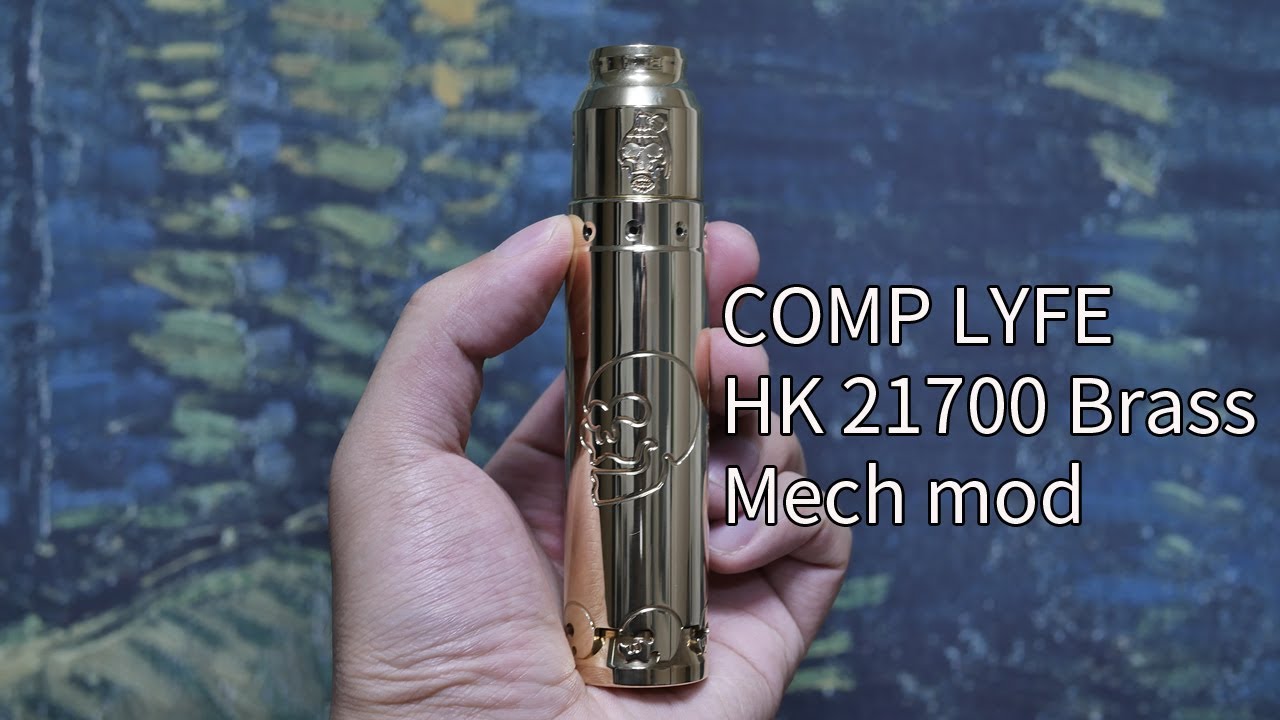 하이엔드 멕모드 전자담배 콤프라이프 HK 21700 스컬 COMP LYFE HK 21700 Brass Mech mod - YouTube