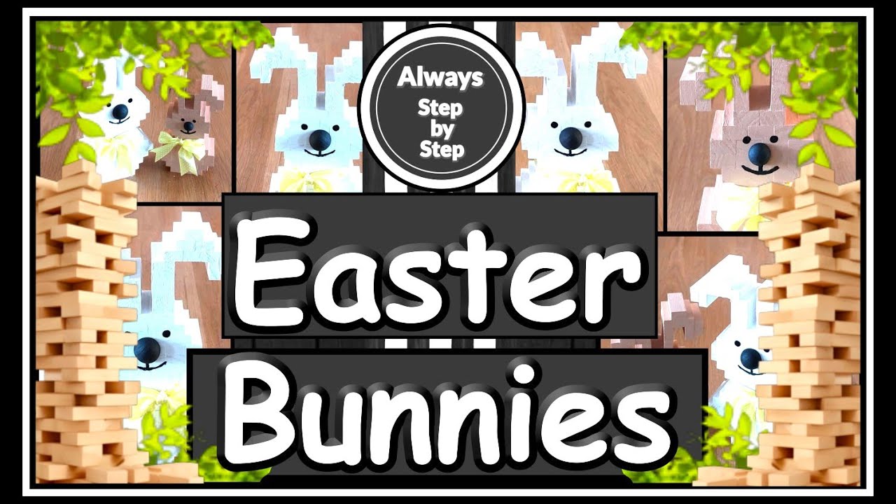 GENIUS 🟢TUMBLING TOWER BLOCKS EARLY EASTER BUNNIES 🟢 NEW JENGA BLOCKS ...