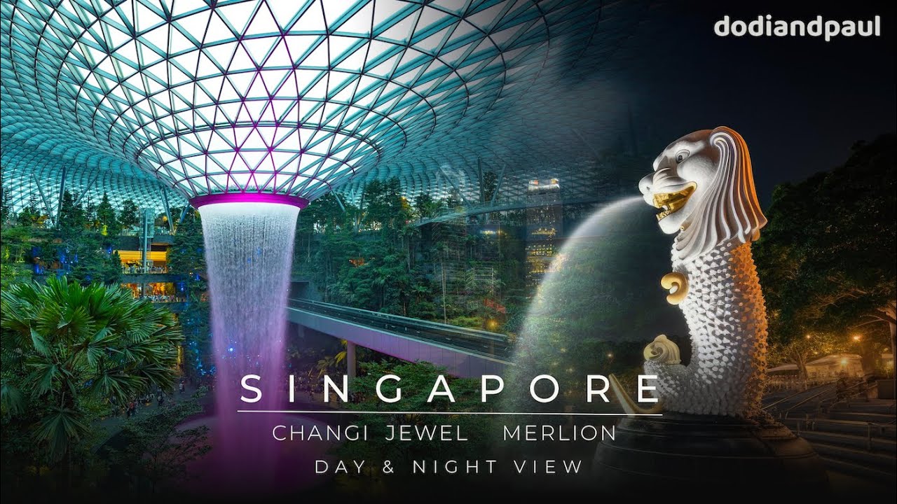 Singapore City Tour I Changi Jewel & Merlion park - Day & Night View ...