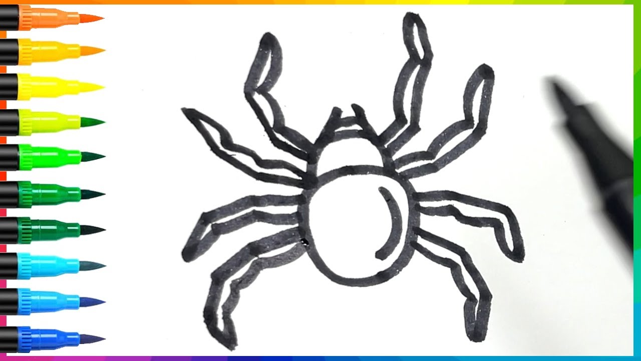 How to Draw A Big Spider - YouTube