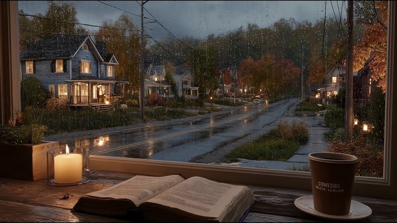 Rainy Window Ambience for Study & Focus 📚 | Cozy Rain Sounds with ...