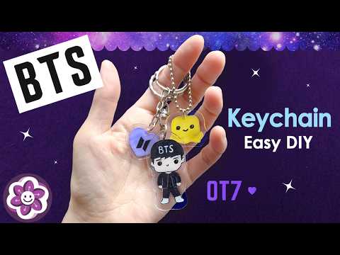 BTS Keychain DIY 💜 | Easy & Cute | OT7