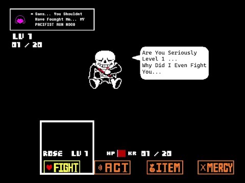 Sans Beaten On Lv1 - YouTube