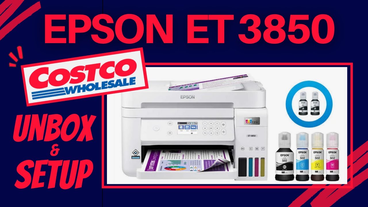Epson Ecotank printer ET 3850 Unbox, Set up - YouTube