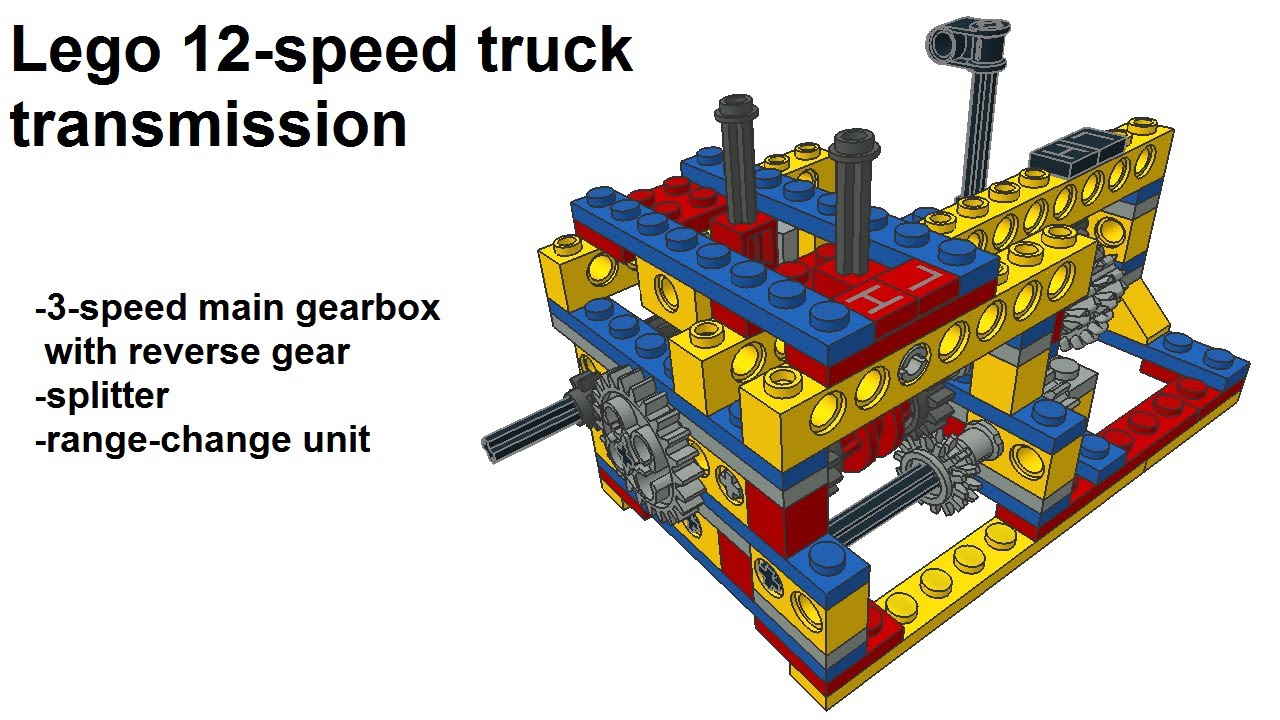 Lego 12-speed truck transmission (2x3x2 design version II) - YouTube