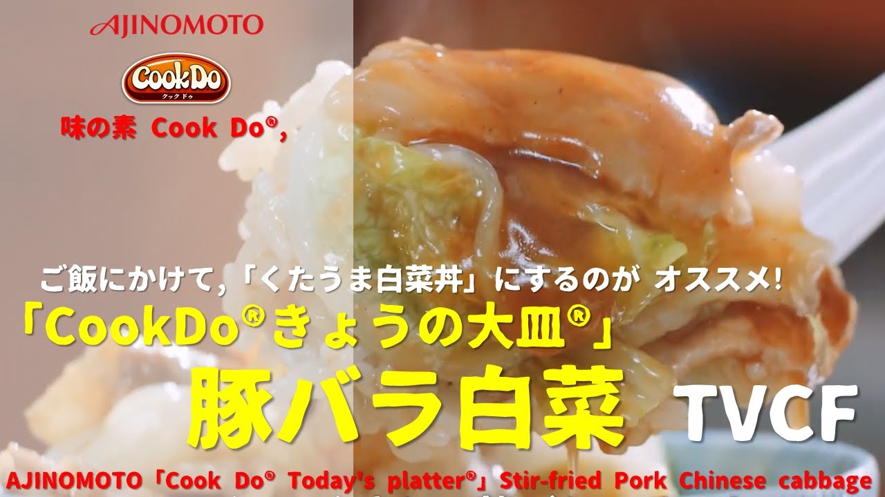 [Japanese Ads] AJINOMOTO 「Cook Do® Today's platter®」 Stir-fried Pork ...