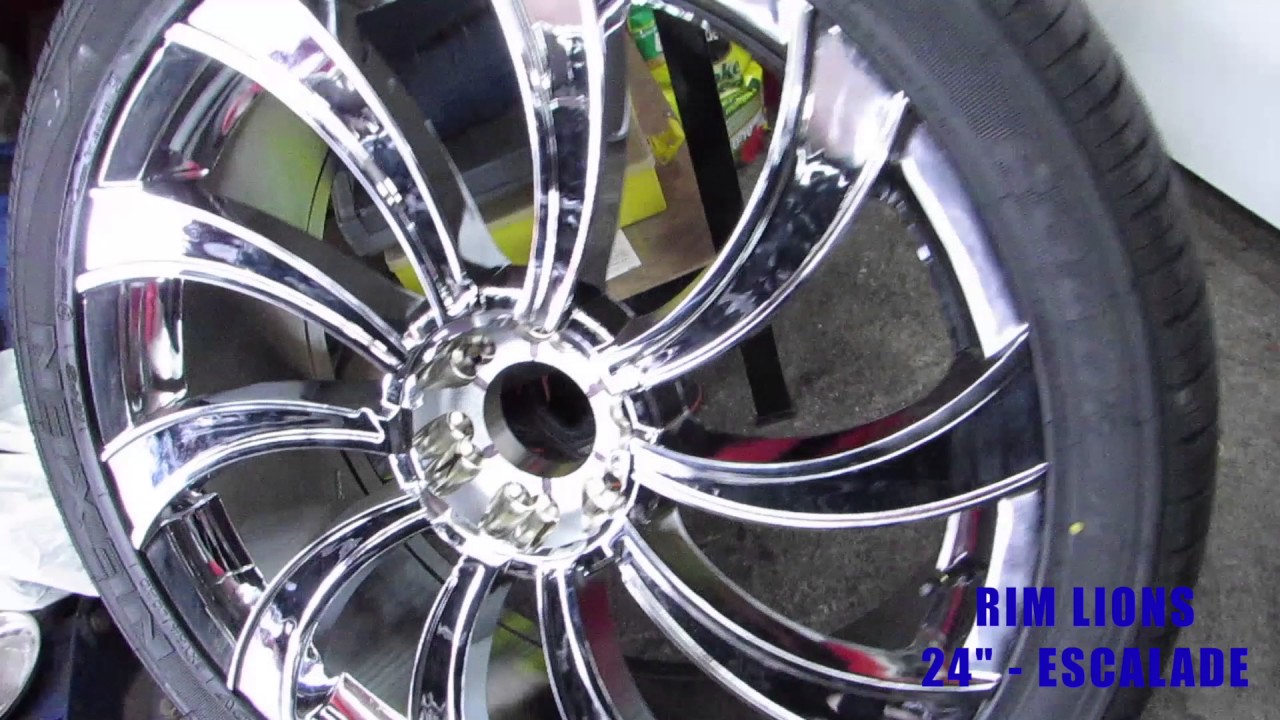 2017 CADILLAC ESCALADE WITH 24 INCH CUSTOM CHROME RIMS &TIRES - YouTube