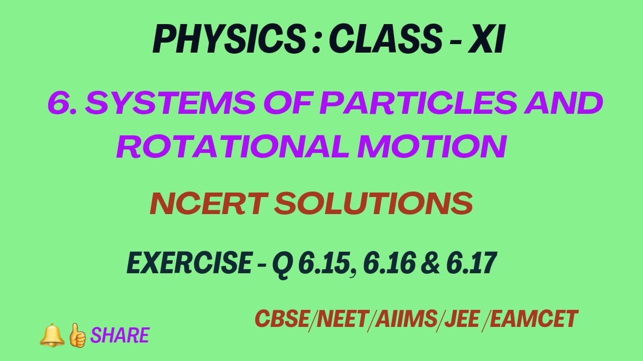 6. Systems of Particles and Rotational Motion - Ex 6.15, 6.16 & 6 .17 # ...