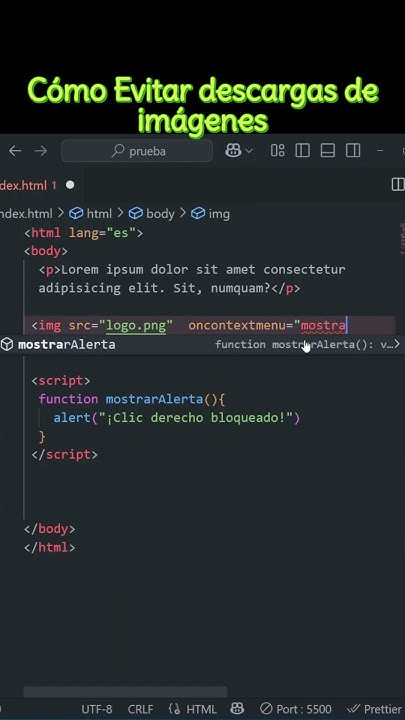 como evitar descargas de imagenes #desarrolloweb #programación #coding #aprendejs #javascript ...