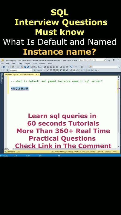 SQL DBA Developer interview what is default and named instance explain #sqlinterviewquestions ...