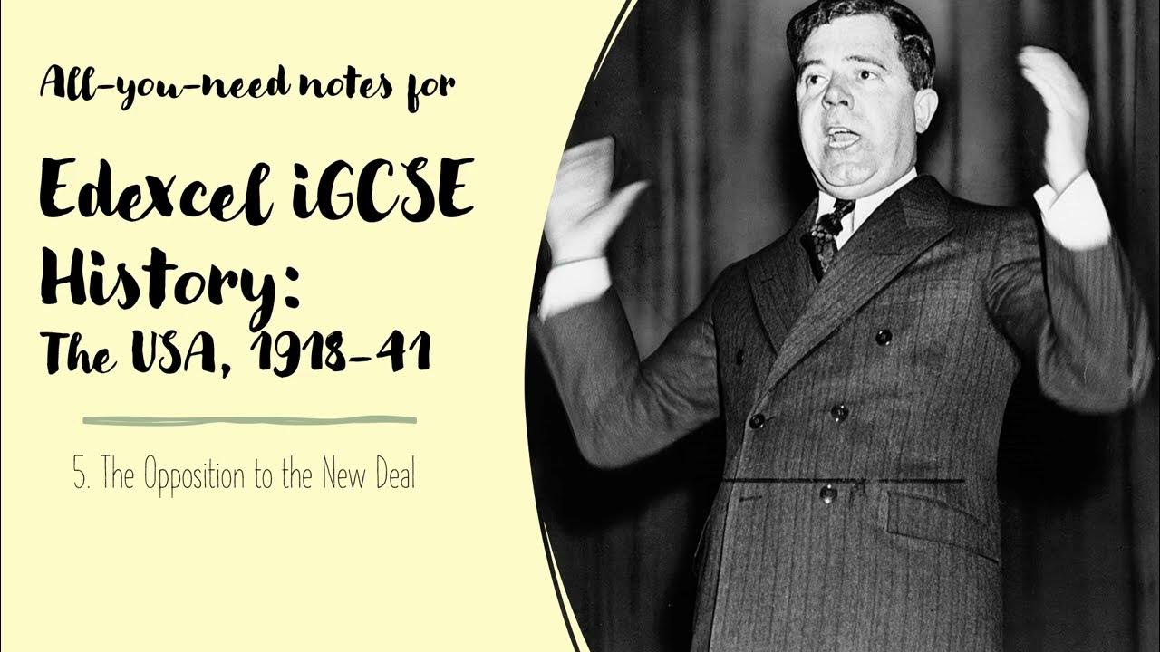 History Edexcel IGCSE USA notes | Part 5/5: New Deal Opposition | 2 key ...